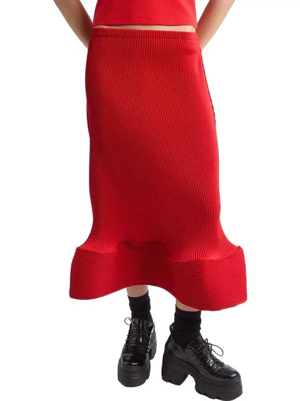 MELITTA BAUMEISTER Wavy Ripple Skirt - Bold Red