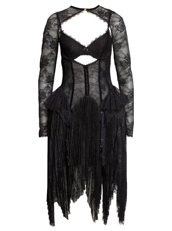 Zimmermann Valiant Lace Lingerie Minidress - Black
