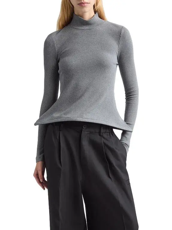 MELITTA BAUMEISTER Pointy Turtleneck Ribbed Sweater - Grey
