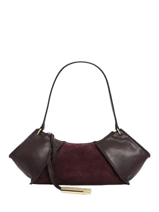 KENNETH COLE Crosby Leather Shoulder Bag - Plum
