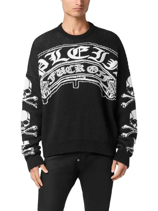 Philipp Plein Pullover Round Neck Gothic Plein - Black