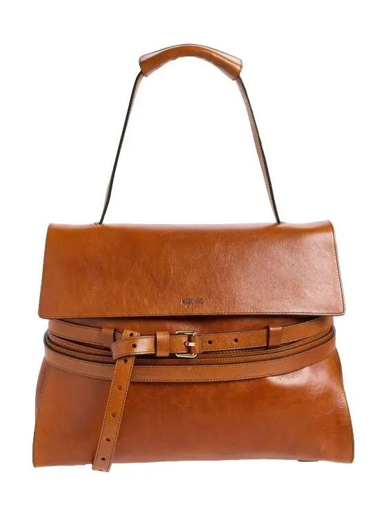 Moschino Medium Tie Me Leather Shoulder Bag - Hide