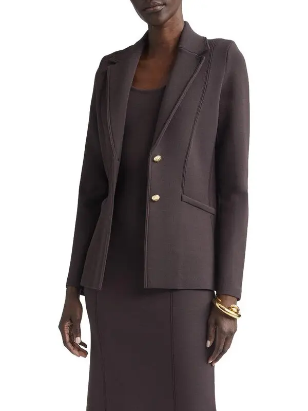 St. John Santa Roma Knit Jacket - Chocolate