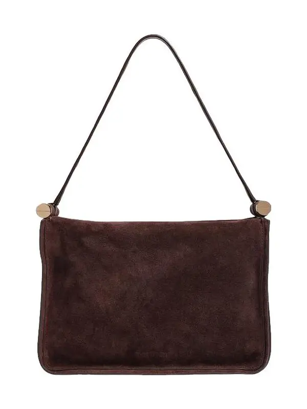 KENNETH COLE Highline Large Leather Shoulder Bag - Chocolate