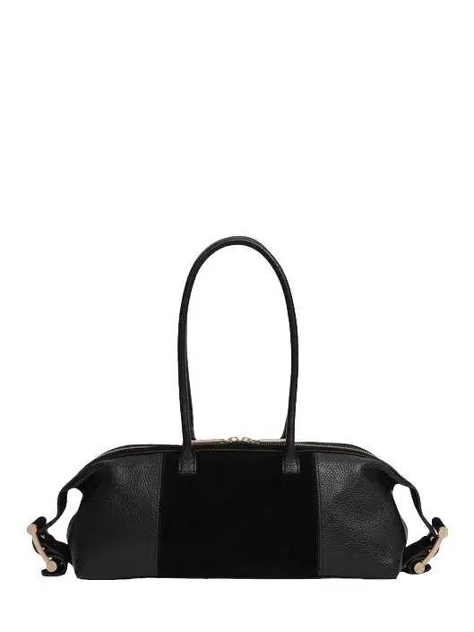 KENNETH COLE Bowery Leather Bowling Bag - Black