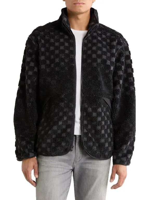 VANS Nights Check High Pile Zip Front Jacket - Black