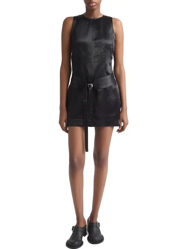 Eckhaus Latta Artemis Satin Minidress - Onyx