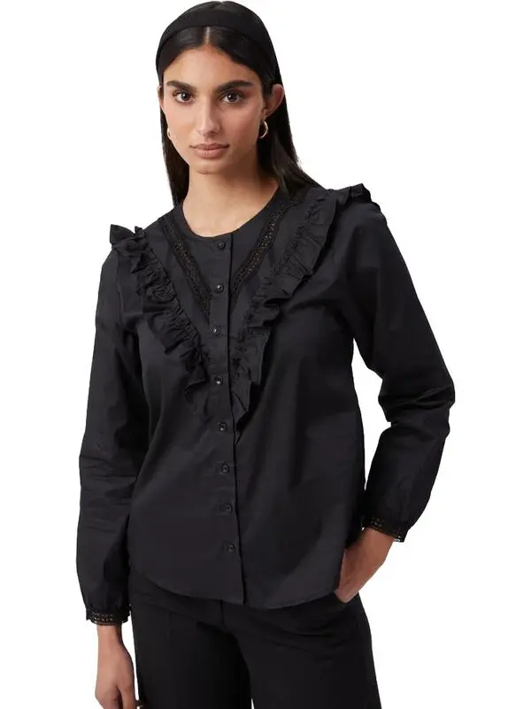The Shirt By Rochelle Behrens The Lindsay Shirt - Black