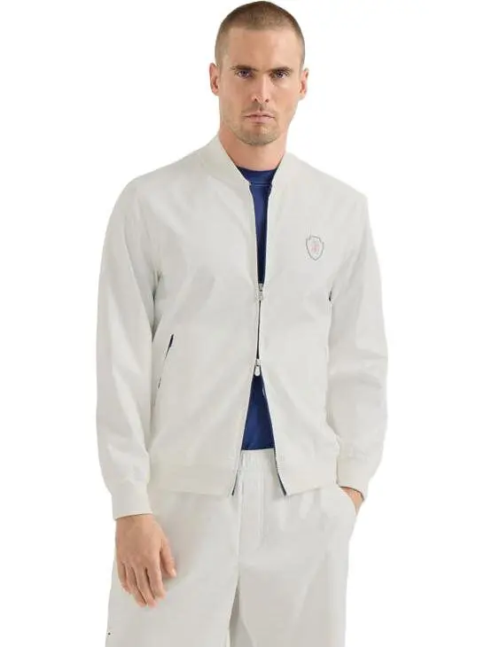 Brunello Cucinelli Nylon Sweatshirt With Logo And Zipper - White