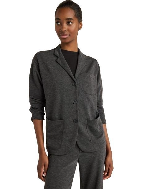 HAVEN WELL WITHIN Soft Knit Collared Jacket - Charcoal Heather