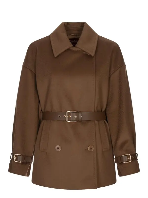 Max Mara Double-breasted Belted Waist Coat - Brown