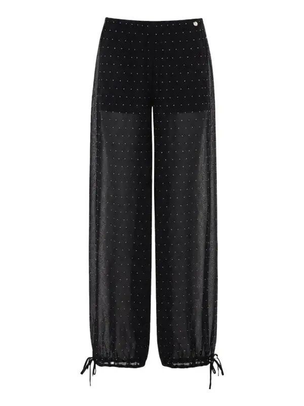Liu Jo Strass Sheer Drawstring Pants - Black