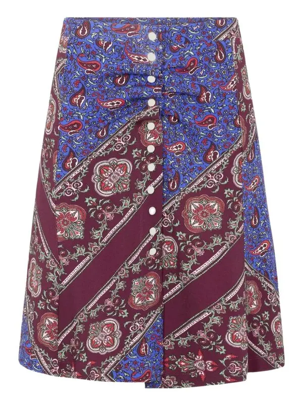 Rabanne Paisley-print Button-up Skirt - Multi