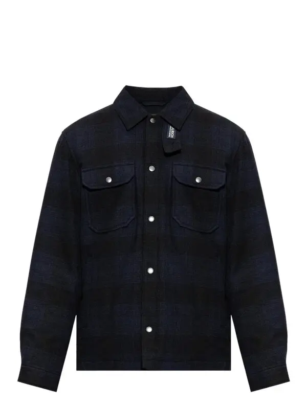 Woolrich Check Alaskan Shirt Jacket - Navy Blue