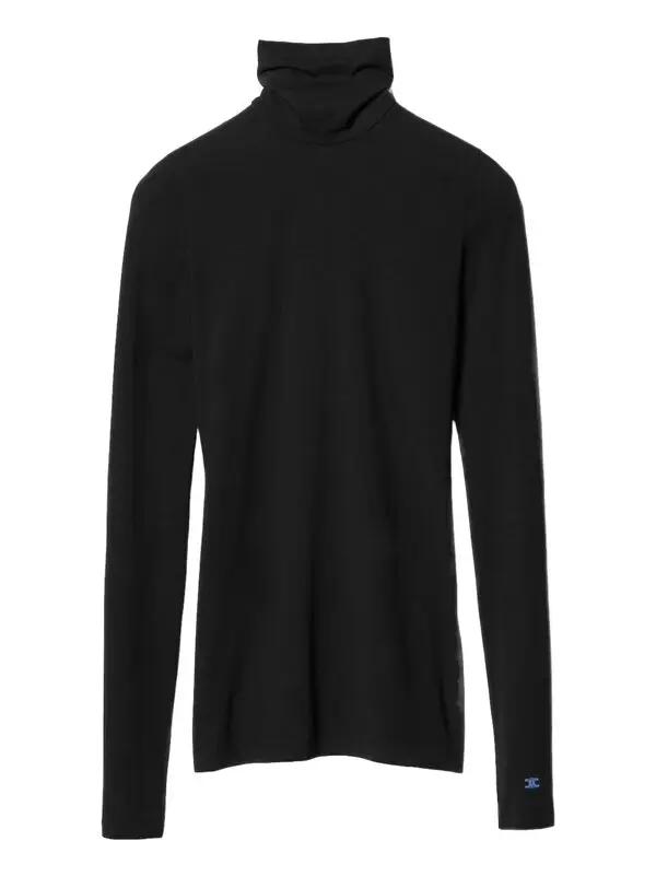 Celine Cotton Jersey Turtleneck - Black