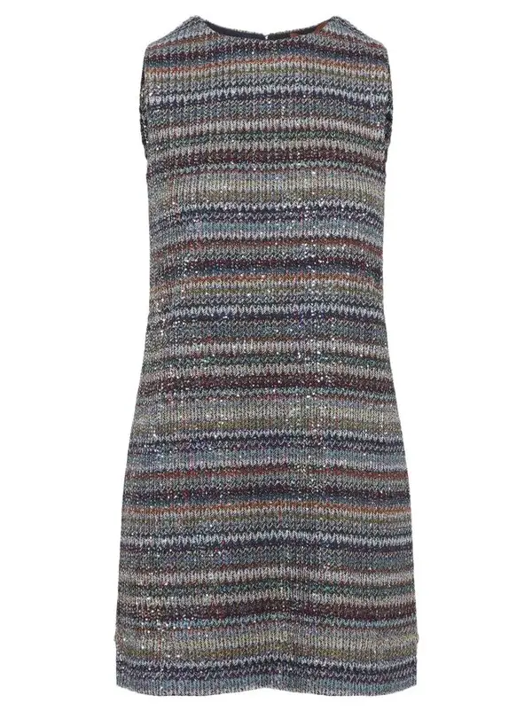 Missoni Caperdoni Striped Knitted Dress - Multi Blue Red