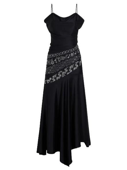 Rabanne Rhinestone Slip Gown - Black