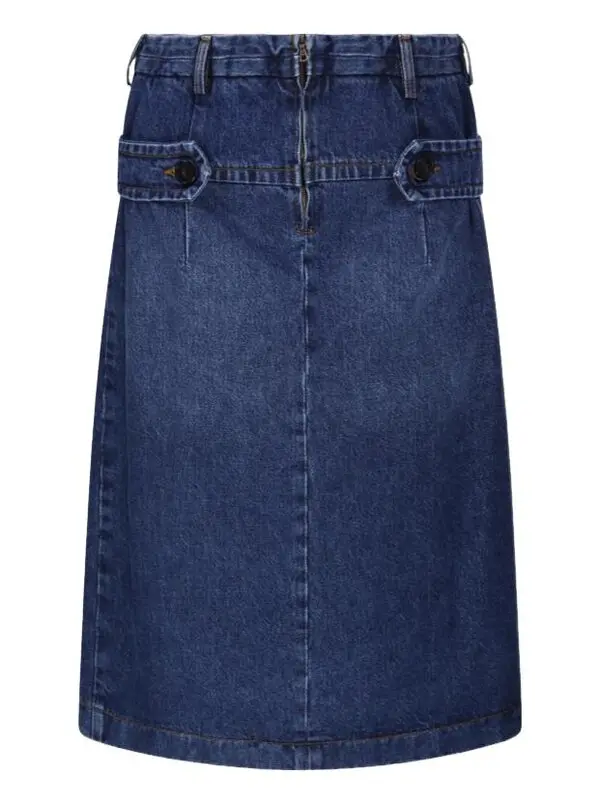 Dries Van Noten Belt-loop Denim Skirt - Blue