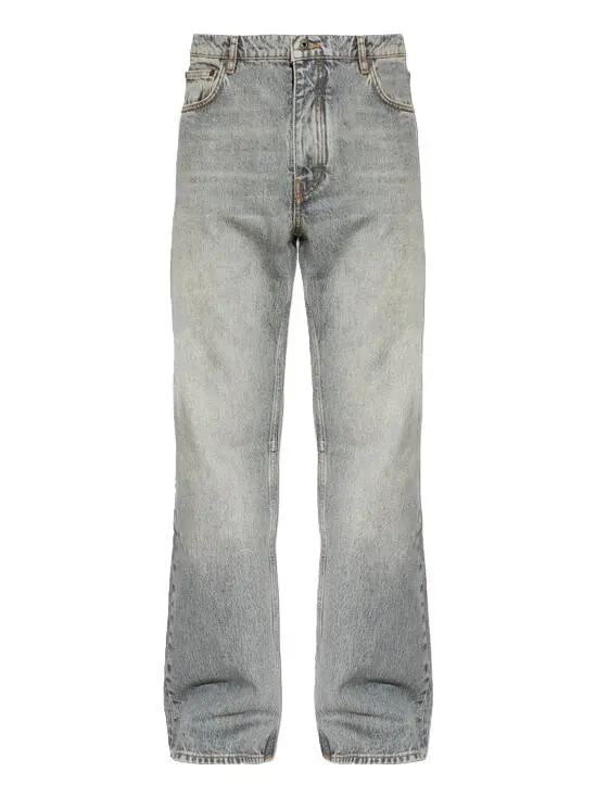 Off-White Logo Patch Bootcut Jeans - Gray