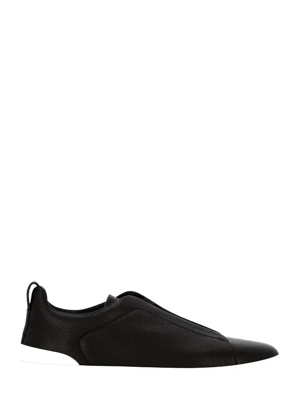 Zegna Triple Stitch Leather Sneakers - No