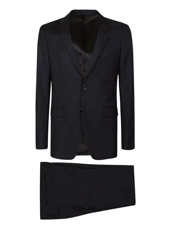 LARDINI Single Breasted Long Sleeved Suit - Black