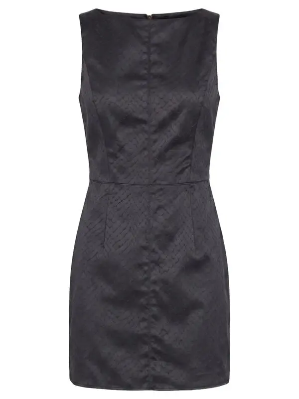 Elisabetta Franchi Fish Scale Pattern Taffeta Mini Dress - Black