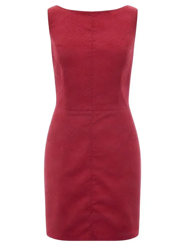 Elisabetta Franchi Taffeta Mini Dress With Fish Scale Pattern - Red
