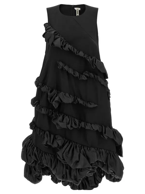 Comme Des Garçons Sculptural Ruffled Mini Dress - Black