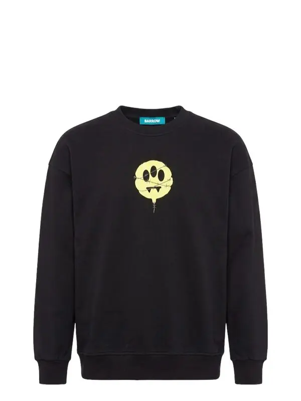 BARROW Printed Crew-neck Sweatshirt - Black