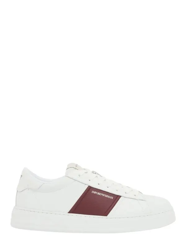 Emporio Armani Lace-up Sneakers - White/fuchsia