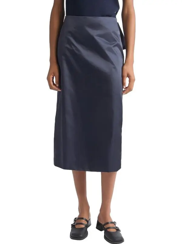 Sandy Liang Enoki Midi Skirt - Navy