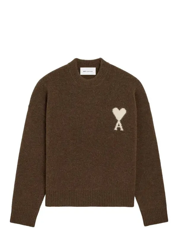 AMI Paris De Coeur Wool Crewneck Sweater - Multicolor