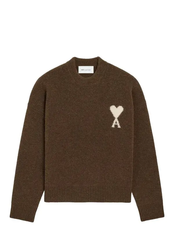 AMI Paris De Coeur Wool Crewneck Sweater - Multicolor