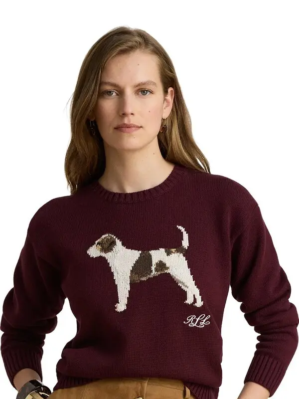 Ralph Lauren Intarsia-knit Cotton Sweater - Dark Garnet Multi