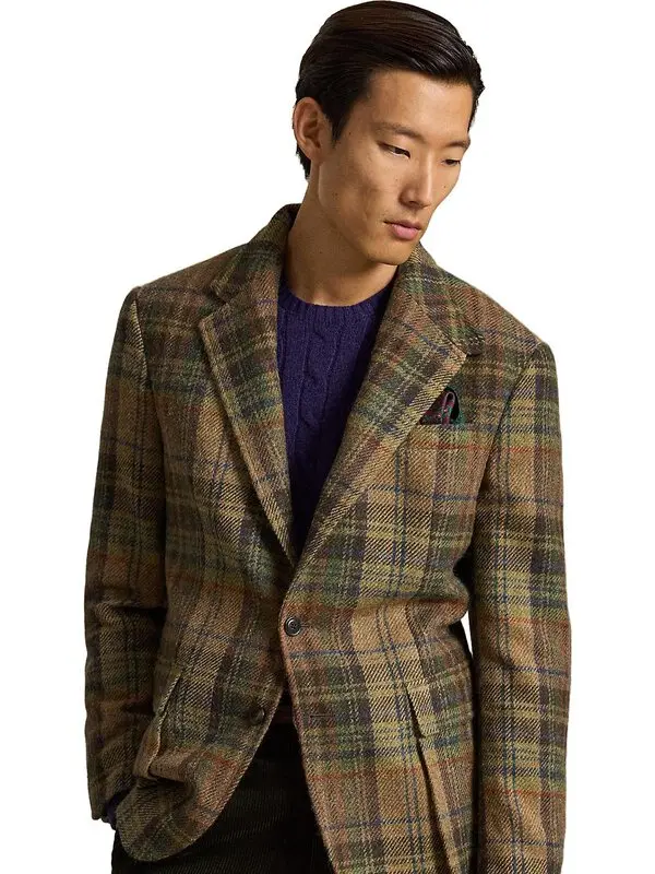 Ralph Lauren The Rl67 Plaid Tweed Jacket - Camel