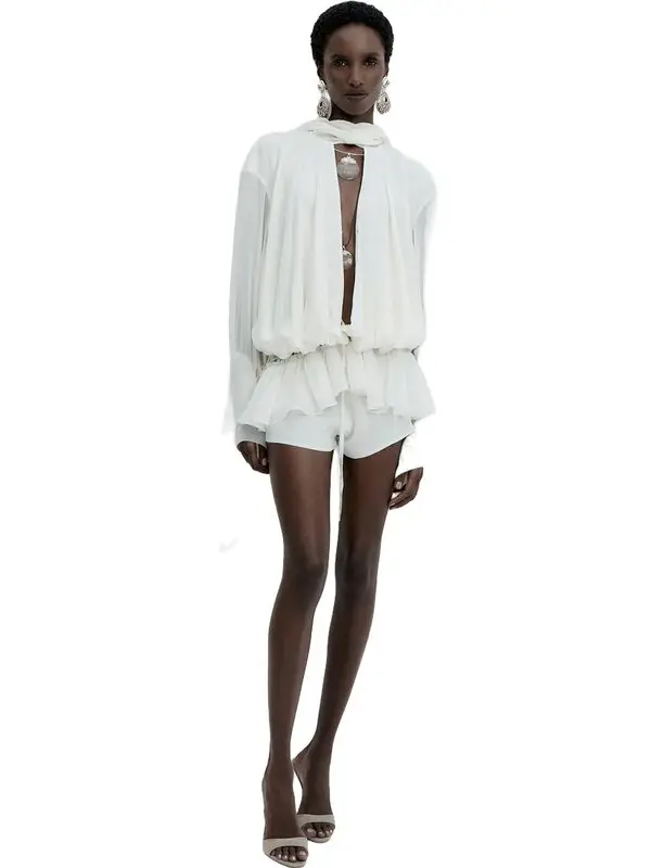 DE LA VALI Ambrose High-neck Top - Ivory
