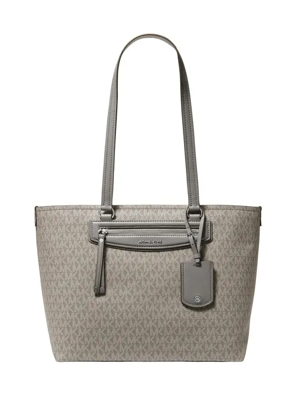 Michael Kors Jet Set Travel Medium Signature Logo Tote Bag In By - Brown