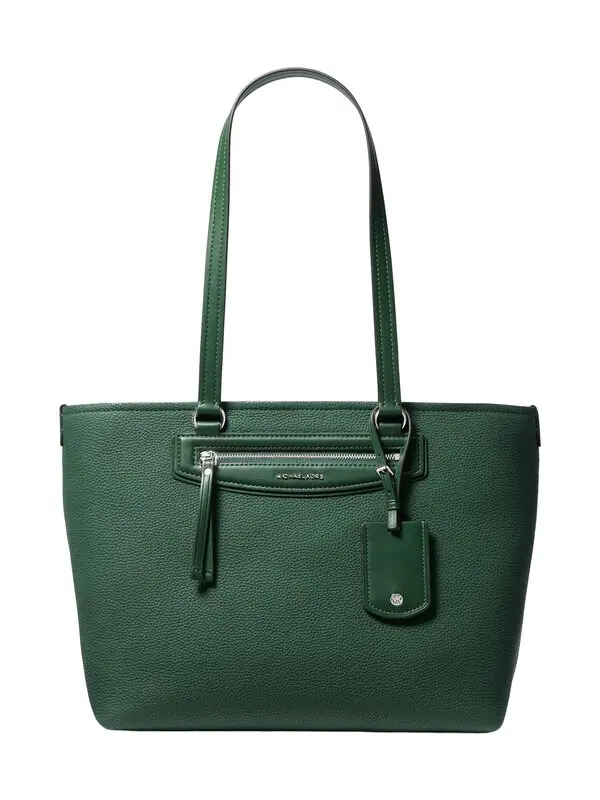 Michael Kors Jet Set Travel Medium Pebbled Leather Tote Bag In By - Green