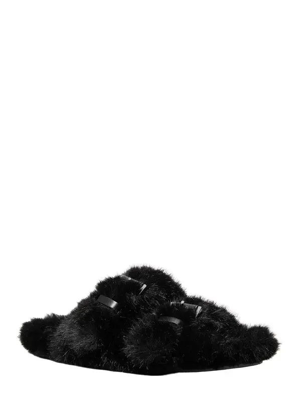 Michael Kors Byers Faux Fur Slide Sandal In Size By - Black