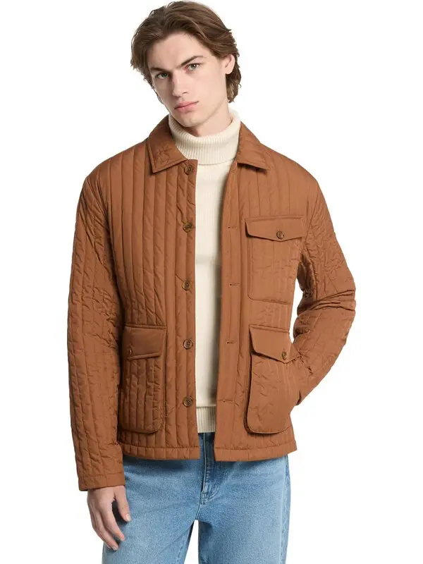 Michael Kors Quilted Chore Jacket In Size By - Brown