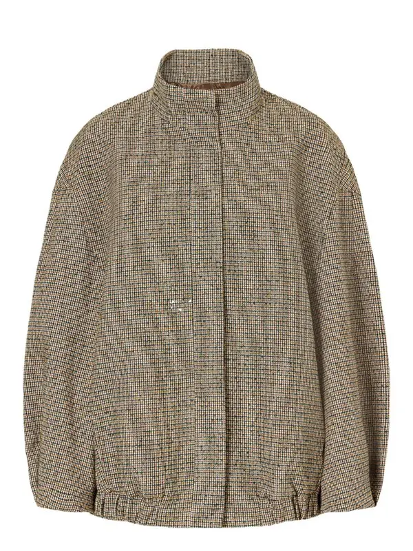 Dries Van Noten Checked Bomber Jacket - Beige