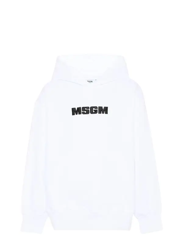 MSGM Logo-embroidered Hoodie - White