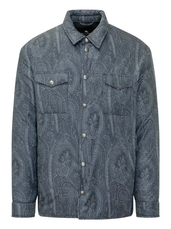 Etro Paisley Buttoned Overshirt - Blue