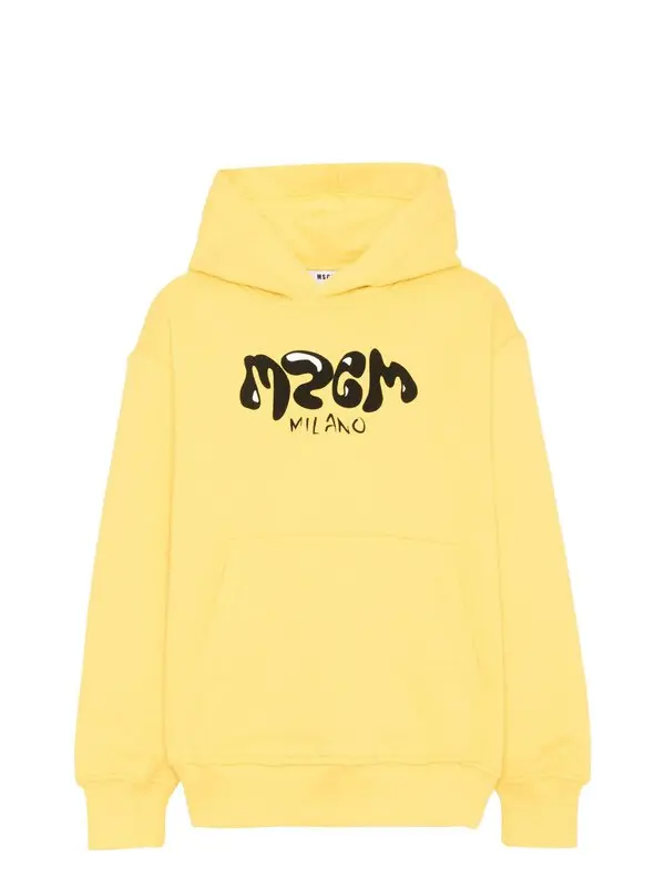 MSGM Logo-print Hoodie - Yellow