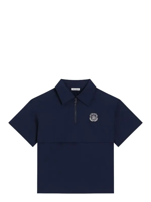 Dolce & Gabbana Logo-patch Polo Shirt - Blue
