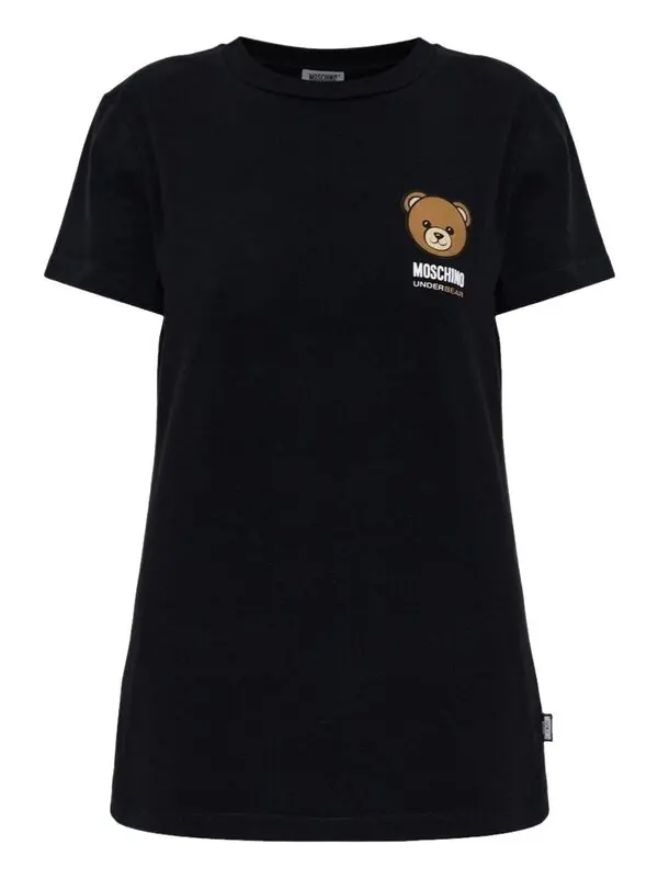 Moschino Bear-printed Short Sleeved T-shirt - Black