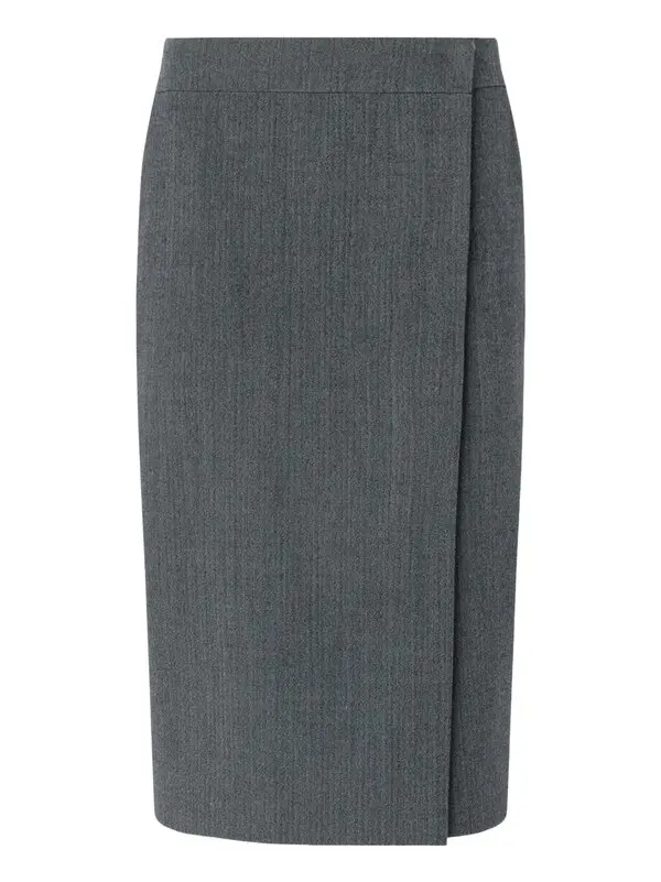 Ermanno Scervino Herringbone-pattern Wrap Midi Skirt - Black