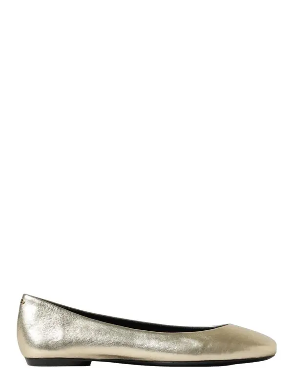 LANVIN Metallic-finish Leather Ballet Flats - No