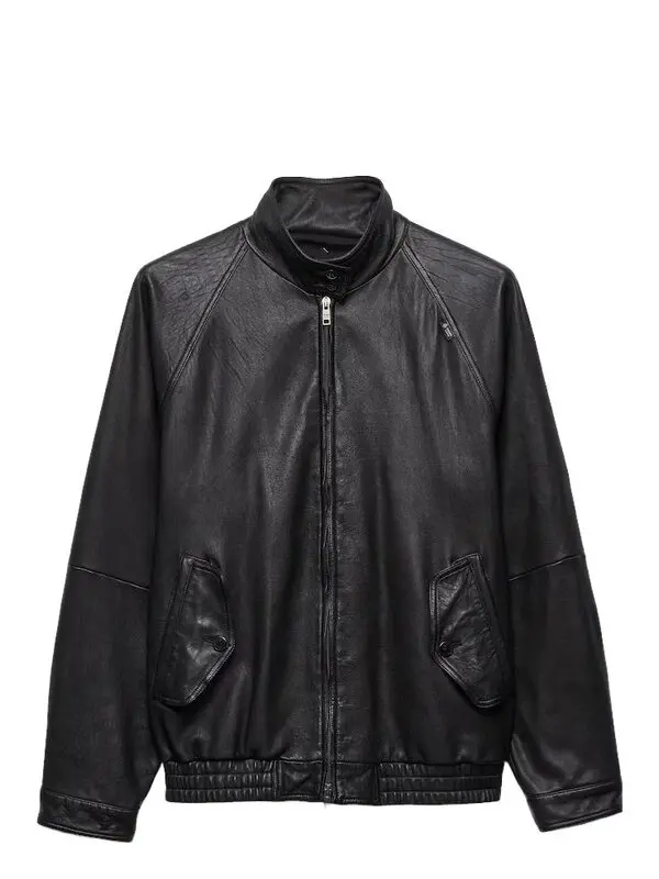 Prada Nappa Leather Blouson Jacket - Black