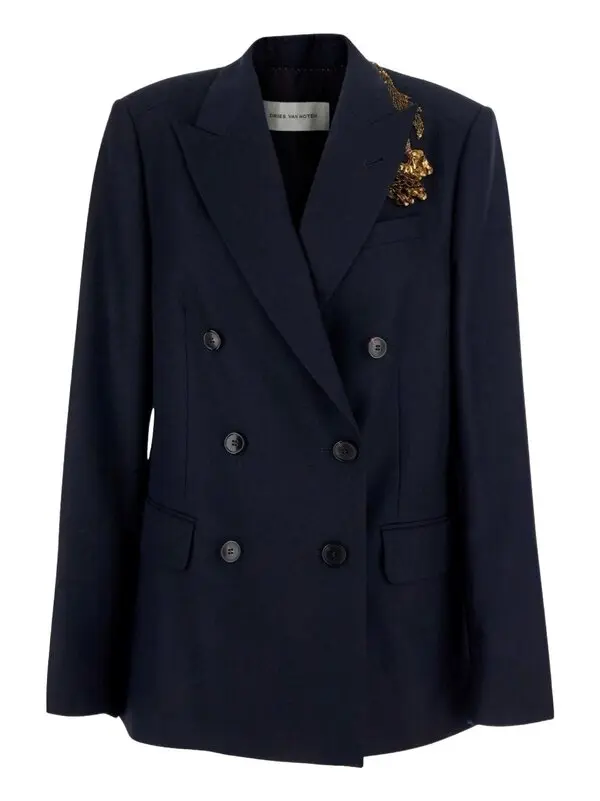 Dries Van Noten Double-breasted Blazer - Blue